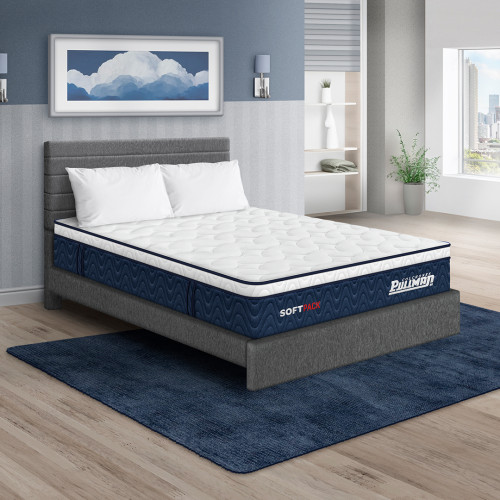 Colchón Softpack + Cama Leo + Almohada - Colchones Pullman